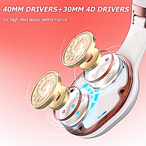 FEDIKER Wireless Gaming Headset for PS5 PS4 PC W3 USB Dongle Low Latency Bluetooth, Headphones with Detachable Mic, Mute Function, RGB, Immersive 4D, Cute White Cat Ear Headset for Girls