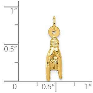 BillyTheTree Jewelry 14K Yellow Gold Good Luck Hand Charm