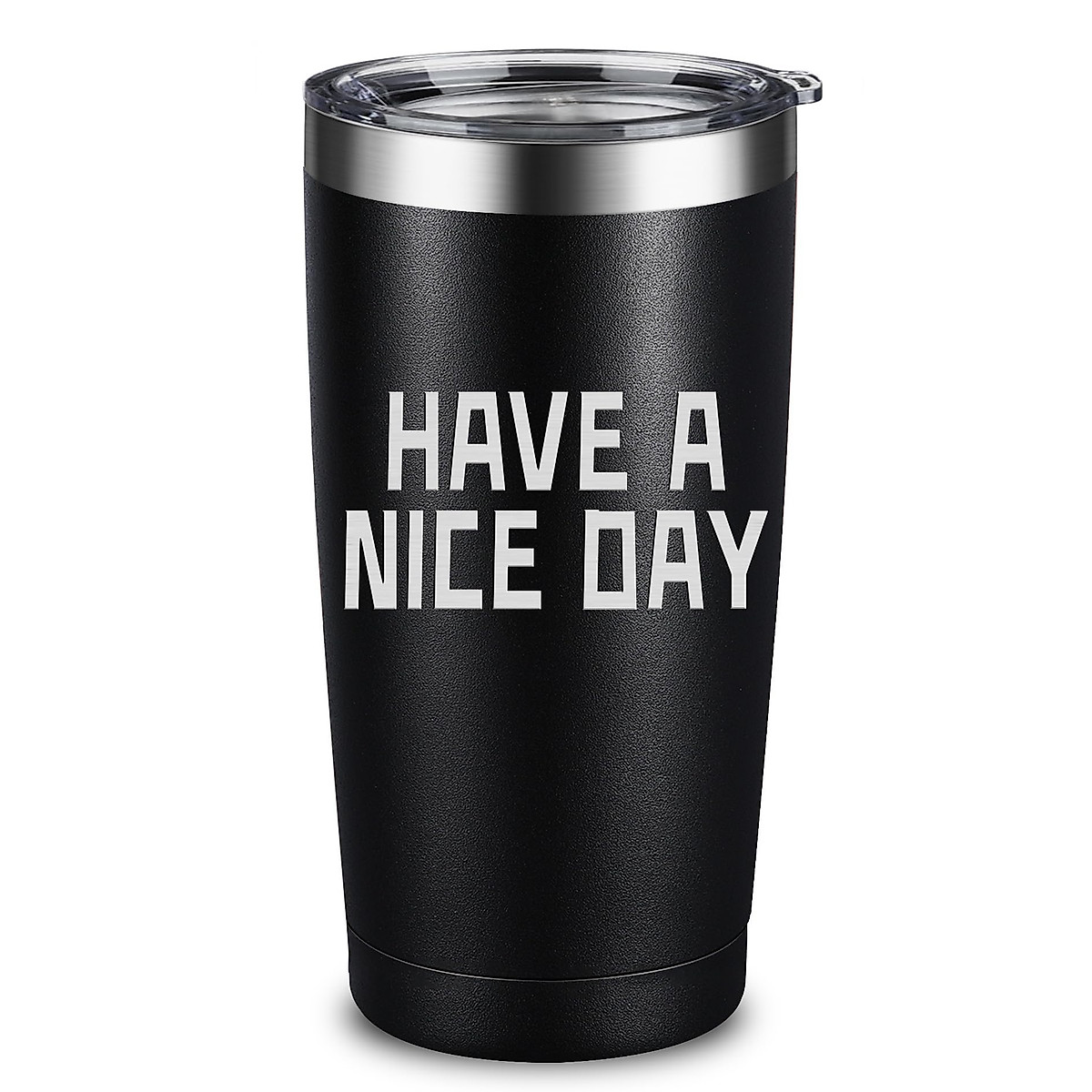 Funny Christmas Gifts Coffee Mug Tumbler with Middle Finger on the Bottom for Men and Women - White Elephant Gifts for Adults - Christmas Gifts Unique Holiday and Birthday Gag Gifts, 20oz Black