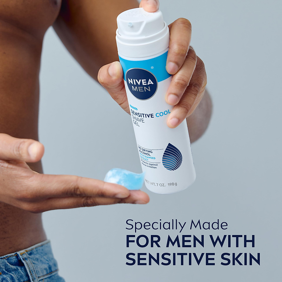 NIVEA MEN Sensitive Cooling Shave Gel with Chamomile and Seaweed Extracts, 3 Pack of 7 Oz Cans