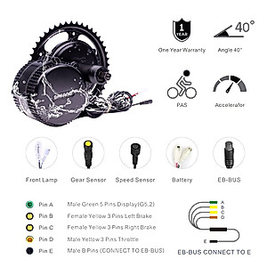BAFANG BBS02B 48V 750W Electric Bike DIY Conversion Motor Kit with LCD Display&Battery(Optional) 8fun Mid Drive Motor Kits ebike for Adult Bike Mountain Bike Road Bike ebike Conversion kit