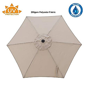 C-Hopetree 7.5 ft Outdoor Patio Market Table Umbrella with Tilt, Beige