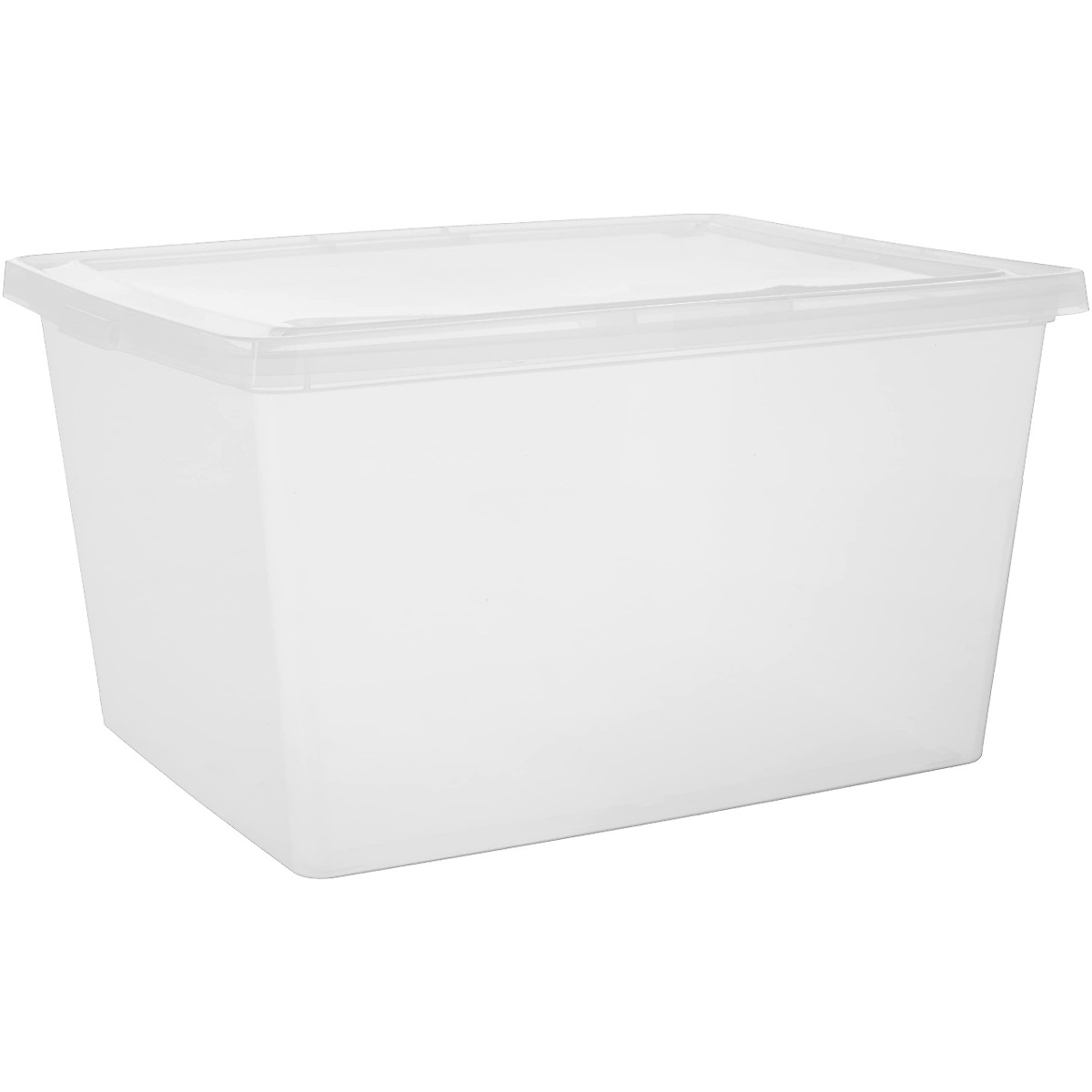 IRIS USA 25 Qt Clear Storage Box, BPA-Free Plastic Stackable Bin with Lid, 4 Pack, Containers to Organize Shoes and Closet Shelves, Classroom Organization Teacher Tools, Game Storage