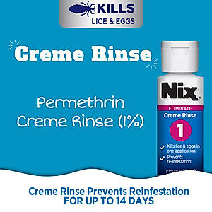 Nix Lice Killing Creme Rinse Extra Strength Family Pack, 2 Creme Rinse, 2 fl oz bottles & 2 Lice Combs