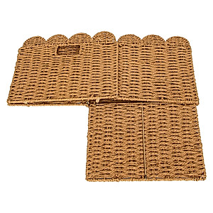 Paper rope Storage Baskets，Wicker Baskets,Folding 2 Packs Handmade Woven baskets, paper rope Basket For Shelf,Seagrass Baskets,Shelf Baskets For Storage Toys Books And Clothes.