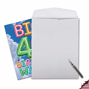 The Best Card Company - 40th Happy Birthday Card Jumbo (8.5 x 11 Inch) 40 Years of Celebration, Group Notecard with Envelope - Inflated Messages Milestones 40 (Not Actual Balloons) J5651BMBG-US