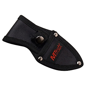 MTECH USA – Fixed Blade Knife – Stonewashed Finish Stainless Steel Tanto Blade with Black Wood Handle, Full Tang, Includes Black Nylon Sheath - Hunting, Camping, Survival, Tactical, EDC – MT-20-90BK