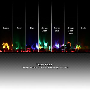 Geniqua 42" Wall/Stand Mounted Electric Fireplace w/Remote Heater LED Multi Flame Timer