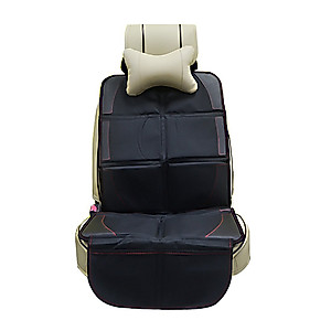 FLR 2 Pcs Car Seat Protector Black Waterproof Universal Foldable Car Seat Cover Protector Dog Mat with Thickest Padding for Child & Baby Cars Seats