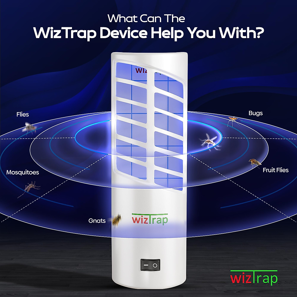 WizTrap™ 2-Pack Large Indoor Plug in Fly Trap, 21 UV LED Bulbs, 10 Sticky Glue Board Refills, A Home Gnat Trap, Moth Trap, Flies, Bug Trap, Mosquito Trap! (2 Devices 10 Glue Boards)