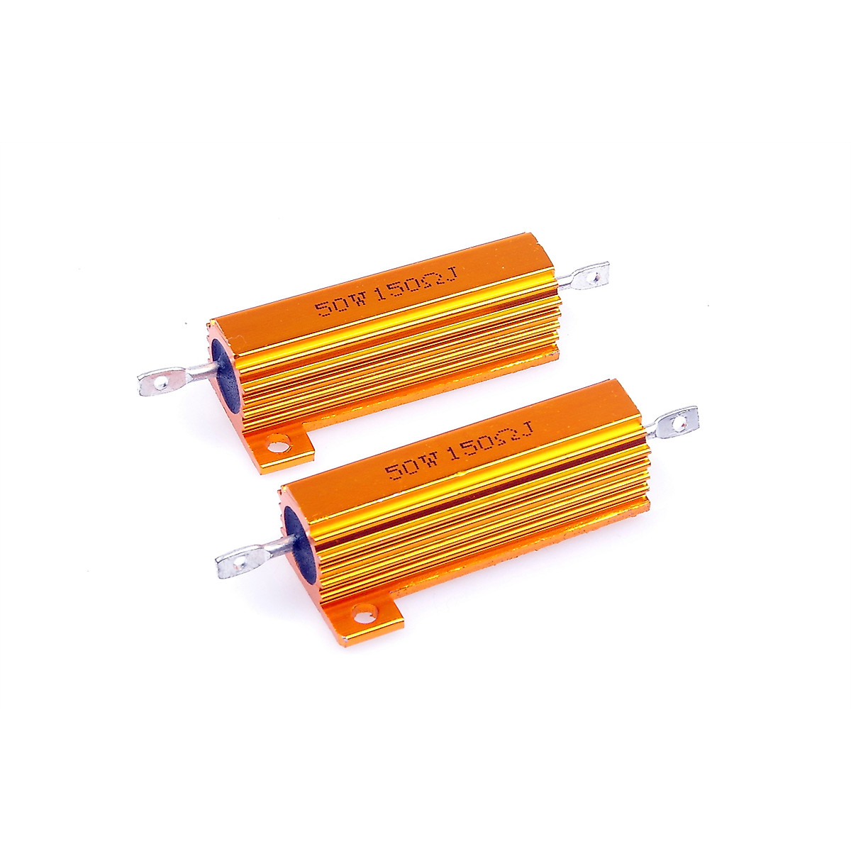 LM YN 50 Watt 150 Ohm 5% Wirewound Resistor Electronic Aluminium Shell Resistors Gold (Pack of 2)