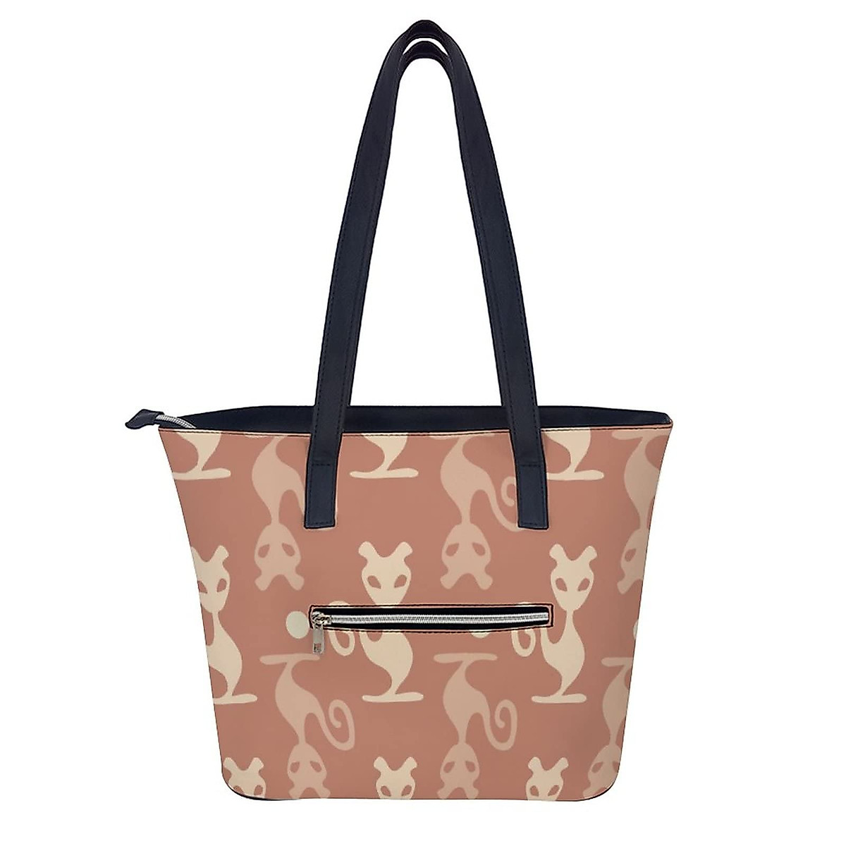 Cats Pink Cream Women's Tote Bag PU Leather Shoulder Bag Handbags Purse For Work Shopping Travel