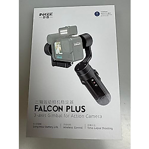 INKEE Falcon Plus Action Camera Gimbal Stabilizer Compatible with GoPro Hero 12/11/10/9/8/7/6/5, OSMO Action,Insta360,Support GoPro Media Mod 9H Battery Life, with Tripod and Extension Rod Kits