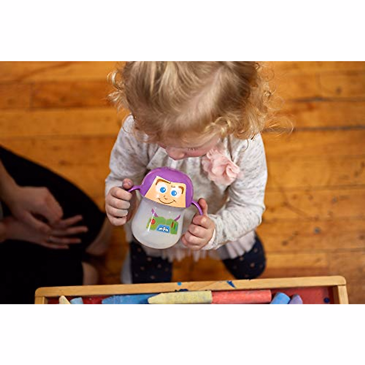 The First Years Disney/Pixar Toy Story Buzz Lightyear Baby Trainer Straw Cup, 7 Ounces