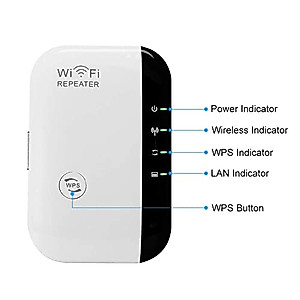 300Mbps WiFi Long Range Amplifier Booster Extender - Wireless Internet Repeater Long Range Amplifier with Ethernet Port Access Point - for Home Hotels Apartments Indoor Office