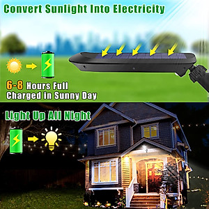 JAMIEWIN Solar Street Lights Outdoor, Solar Motion Sensor Light Solar Wall Lights Outdoor Waterproof Solar Flood Security Light for Gutter Porch Barn Garden Deck Fence Patio Path 2 Pack