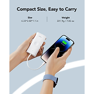 VIYISI Portable Charger for iPhone & Apple Watch, 10000mAh Power Bank 20W PD Fast Charging Battery Pack Compatible with Apple Watch Series Ultra/8/7/6/Se/5/4/3/2/1/iPhone14/14 Pro Max/13/12 - White