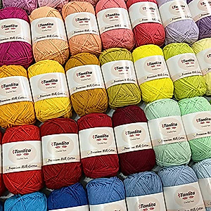 TANLITA 4-Skein Premium Milk Cotton Crochet Yarn 200g (440 Yards), 4-ply Soft Premium Milk Cotton Yarn, 72 Colors Available, Knitting Crochet Milk Cotton Yarn (31-Rusty Red)