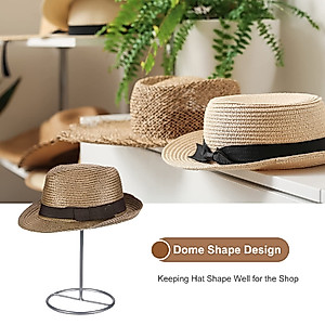 uxcell Metal Hat Display Stand 2 Pack Tabletop Hat and Wig Rack Holder Freestanding for Baseball Cap, Fedora Hat, Cowboy Hat - Silver, 12 Inch