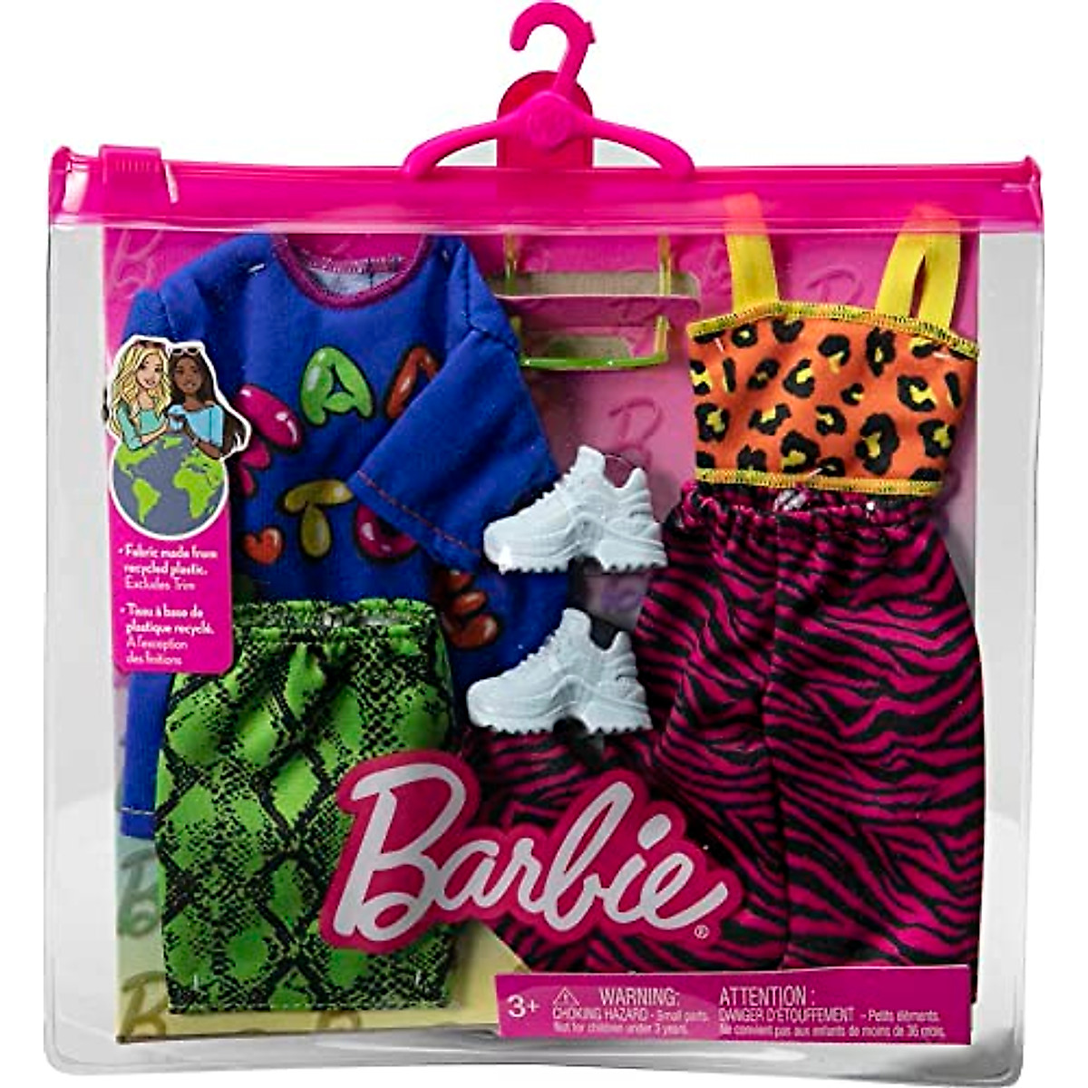 Barbie Clothes, Fashion and Accessory 2-Pack Dolls, 2 Vibrant Outfits with Styling Pieces for Complete Looks