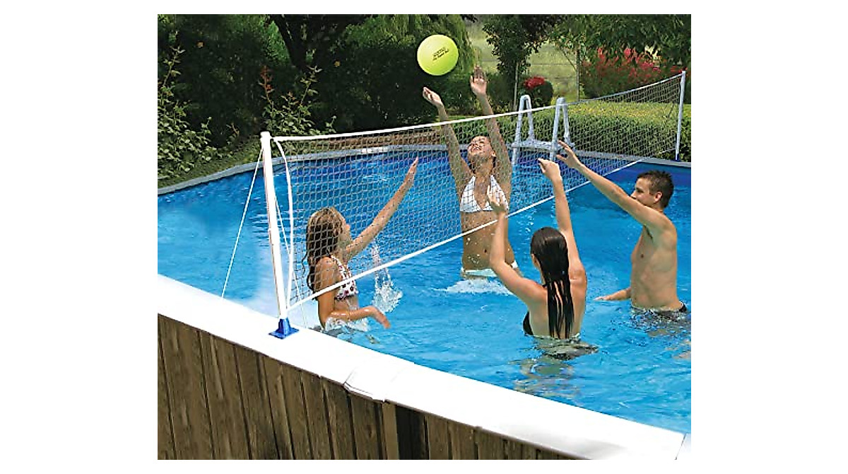 Poolmaster Above-Ground Poolside Volleyball & Badminton Game