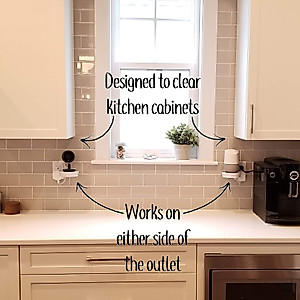 The Google Home Hub Nest Hub [Gen 1 and Gen 2] Mount for Electrical Outlets. Full Swivel. Installs in Seconds. Hidden Cord Storage. Award Winning Design. Works on All Vertical Outlets.