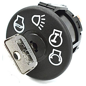 HD Switch Starter Ignition Switch Replaces John Deere X100 Series X300 X304 X310 X320 X324 X330 X340 X350 X354 X360 X370 X380 X384 X390 X500 X520 X530 X534 X540 w/1 Umbrella & 1 Steel Key & Carabiner