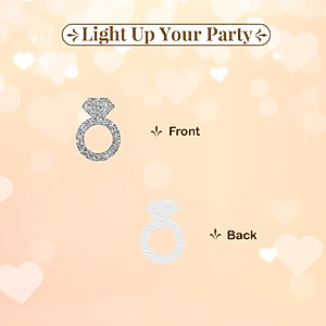 120pcs Casino Bachelorette Confetti, She Said Yes We Said Vegas Party Decor, Las Vegas Dollar Paper Scatter, Silver Glitter Lucky in Love Table Decoration, Casino Bridal Shower Party Decoration