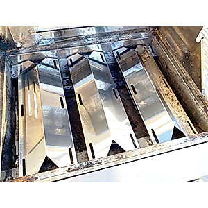 Votenli S9123A (5-Pack) 17 3/4" Heat Plates and 15 13/16" Burners Replacement for Jenn-Air 720-0336, 720-0337, 720-0511, 720-0512 Nexgrill 720-0336, 720-0337, 720-0511, 720-0512, 720-0586A, 720-0584A