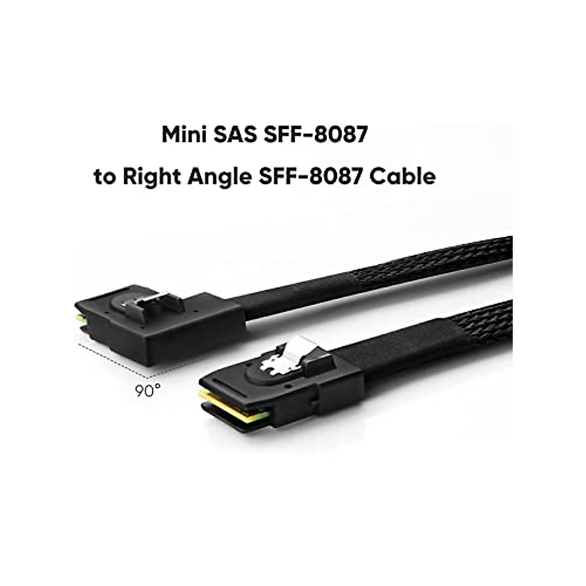 CableCreation 2 Pack Short Internal Mini SAS SFF-8087 to Right Angle SFF-8087 Cord, Internal Mini SAS to Mini SAS Cable, Compatible with RAID or PCI Express Controller, 2.5FT /0.75M…