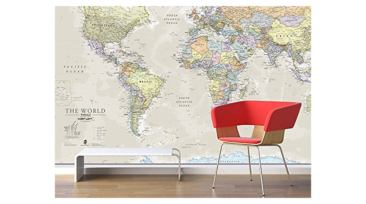 Giant World Map Mural - Stunning Wall Art for Any Room