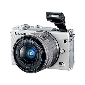 Canon EOS M100 Mirrorless Camera w/ 15-45mm Lens & 55-200mm Lens - Wi-Fi, Bluetooth, and NFC Enabled (White)