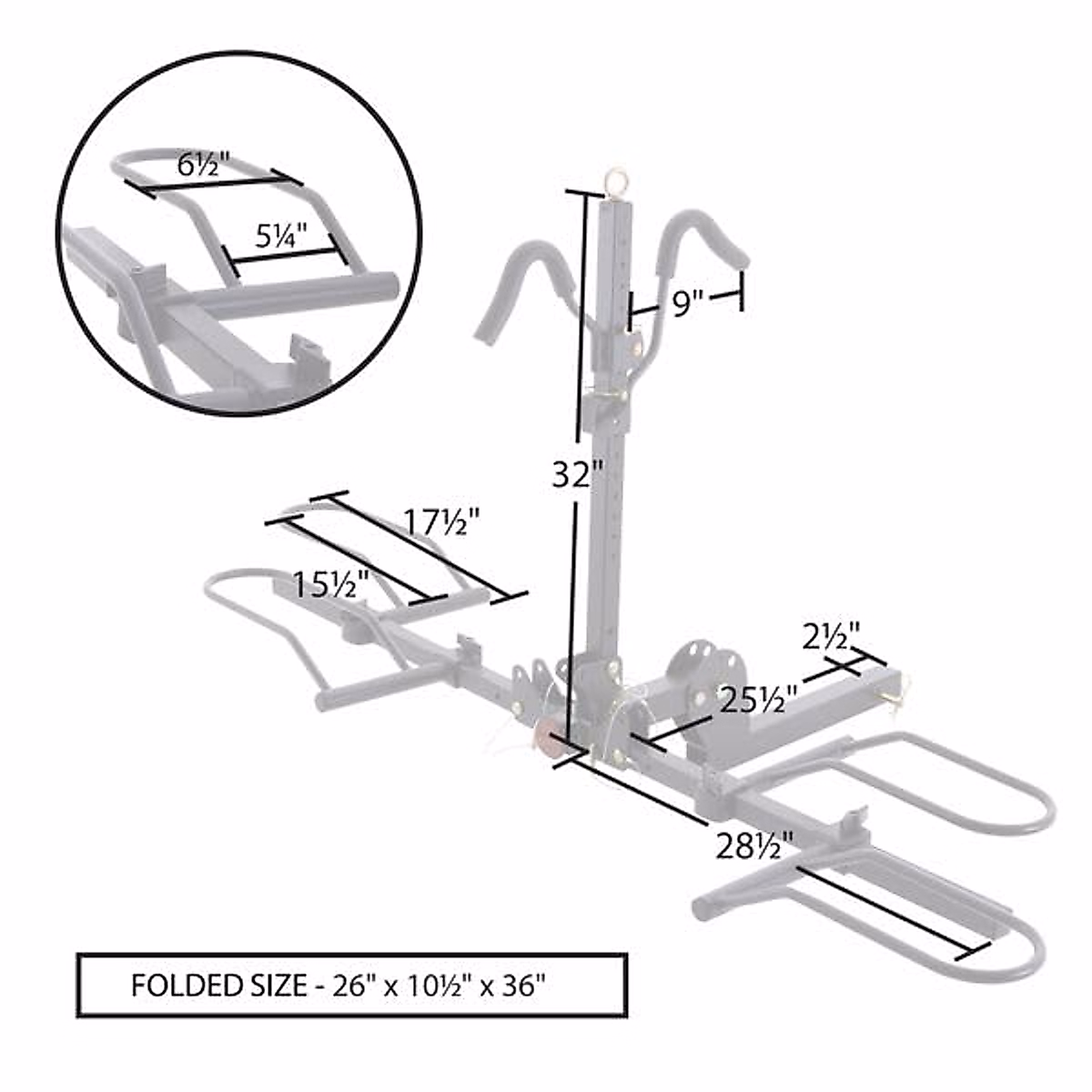ELEVATE OUTDOOR Hitch Platform Rack for E-Bikes and Fat Tire Bikes - 2 Bike