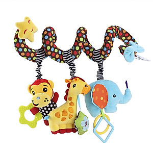 TOYMYTOY Kid Baby Spiral Bed Stroller Toy Monkey Elephant Educational Plush Toy