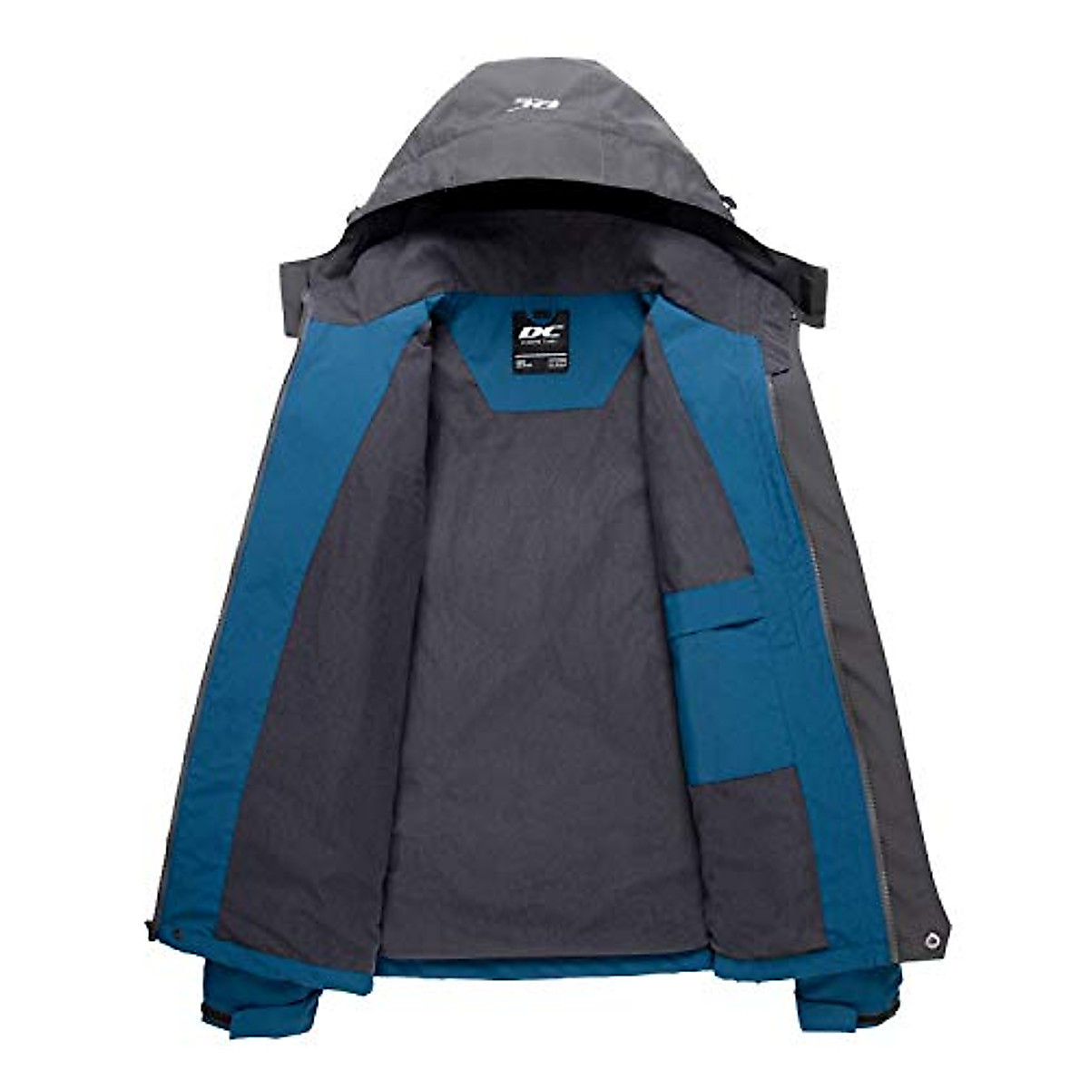 Diamond Candy Men's Waterproof Rain Jacket with Hood Lightweight Raincoat Outdoor Windproof Windbreaker for Hiking Travel