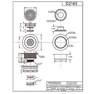 Westbrass D2165-26 Post Style Large Kitchen Basket Strainer with Waste Disposal Flange and Stopper, Polished Chrome