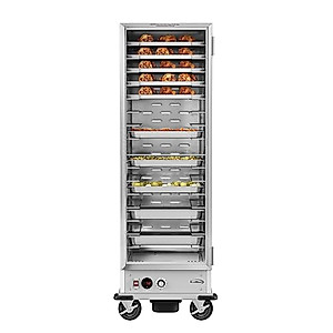 KoolMore 33 in. Commercial Non-Insulated Heated Holding Cabinet with Wire Racks and Glass Door in Silver, UL and NSF Listed (KM-CH36-WNGL)
