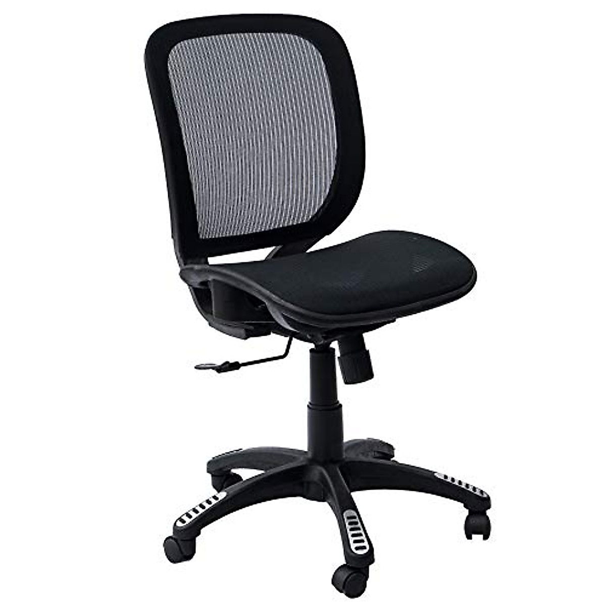 Ergomax Fully Meshed Ergonomic Height Adjustable Office Chair no Armrests & no Headrest, 42 Inch Max, Black