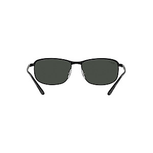 Ray-Ban RB3671CH Chromance Rectangular Sunglasses, Black On Black/Dark Grey Polarized, 60 mm