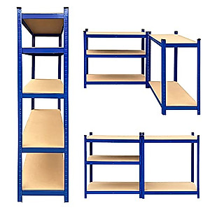 YouseaHome Heavy Duty Wide Size Garage Shelving Storage Shelves, 5-Tier Adjustable Metal Shelving Unit Utility Rack Shelves Multipurpose Shelf, Warehouse Basement,Blue,148H x 70W x 30D