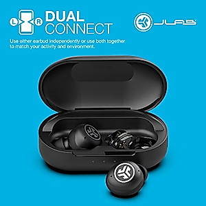 JLab JBuds Air Pro True Wireless Earbuds | Black | Bluetooth Multipoint | Auto Play & Pause | Dual Connect | IP55 Sweat & Dust Resistance | Be Aware Audio for Safety | Custom 3 EQ Sound Settings