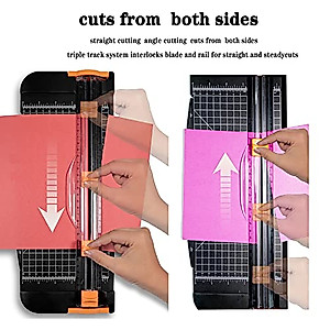 Paper Cutter-12 inch Paper slicerA4 with Automatic Safety Guard and Side Ruler, 1 Free Replacement Blade for Paper Cutter, Suitable for Cutting Craft Paper、 Card Coupons 、Photos