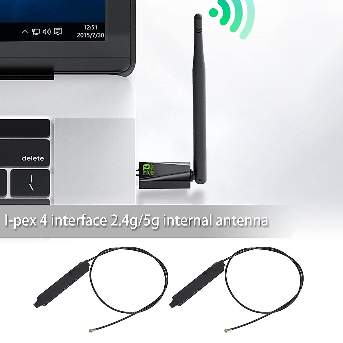 Micro Traders 5X 2.4G 5G IPEX MHF4 WiFi Antenna Cable 28cm for 3G 4G LTE WCDMA Network Signal for Intel 7260 7265 3160 8260 17265 18265 NGFF Card