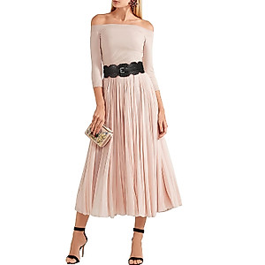 XZQTIVE Wide Leather Belts For Women Obi Belt For Dresses Sweater Vintage Ladies Waist Belts Black