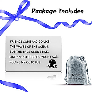 Dabihu Friendship Metal Wallet Card, Stainless Steel, 2.16 in x 3.39 in, Silver, Mother's Day