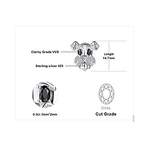 JewelryPalace Schnauzer Terrier Dog Puppy Pet Stud Earrings for Women, Genuine Black Spinel Womens Earrings, 14k Gold Plated 925 Sterling Silver Earrings for Women, Hypoallergenic Earrings Earings Set