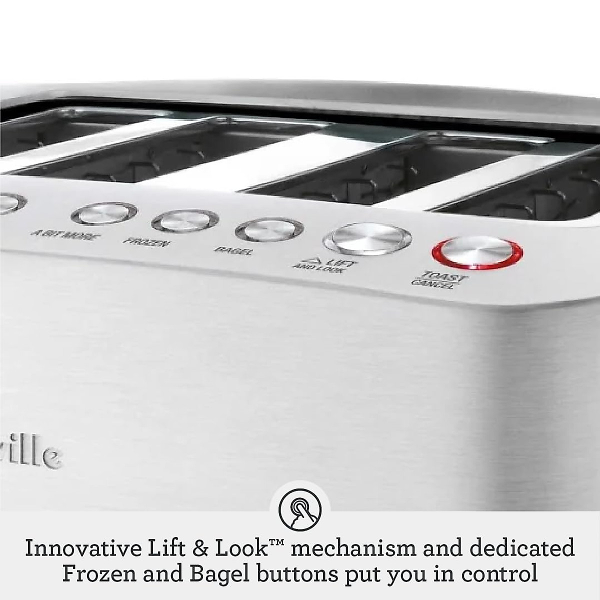 Breville BTA840XL Die-Cast 4-Slice Smart Toaster, Stainless Steel
