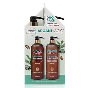 Argan Magic Ultra Shampoo and Conditioner Combo Pack for Dry and Damaged Hair - Revives & Dehydrated Brittle Hair | Detangles, Smooths & Softens | Made in USA, Paraben Free, Cruelty Free (32 oz)