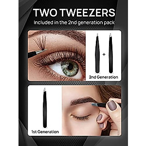 OMIRO 20X Magnifying Mirror and Eyebrow Tweezers Kit, 3.5" Three Suction Cups Magnifier Travel Set