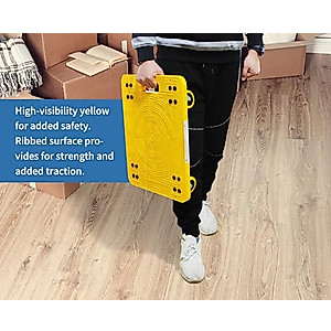 MaxWorks 50840 High Visibility Yellow 300-lb Capacity Movers Dolly with 4 Swivel Casters, 19-1/2" x 14-1/2" Platform